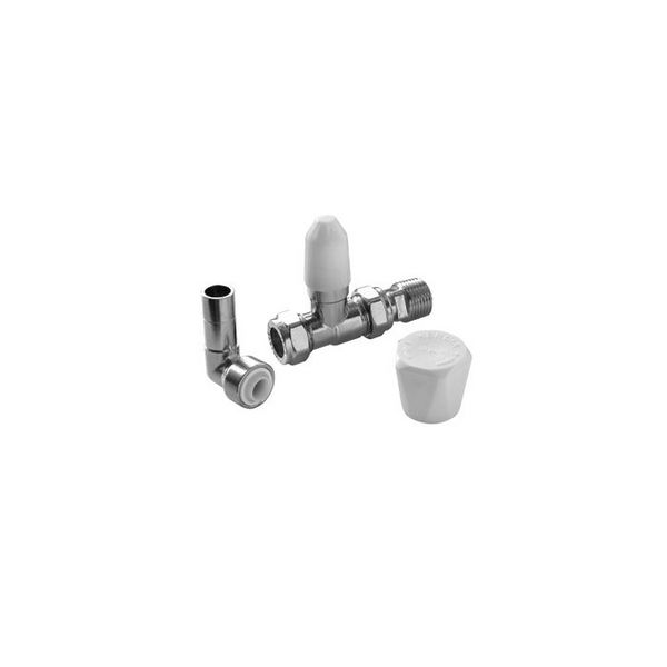 Pegler Yorkshire straight wheel-head lockshield valve with elbow 15 x ...