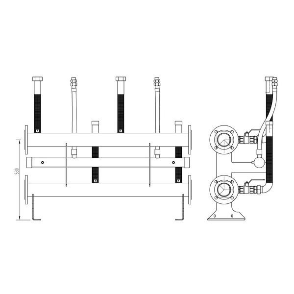 Ideal Spares header inline (X2) DN80 | Wolseley